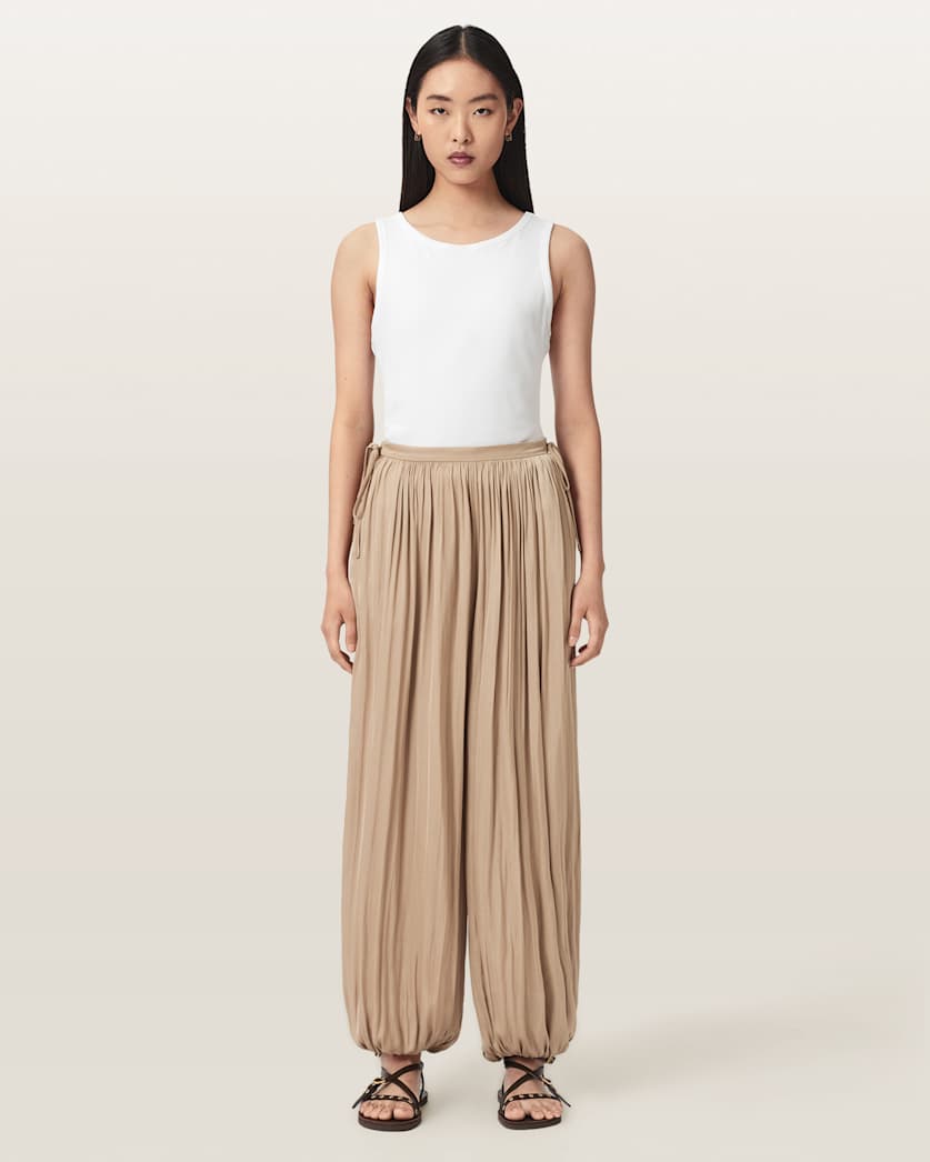 Eshe Loose Fit Satin Pants PINTO BROWN | ALLSAINTS US